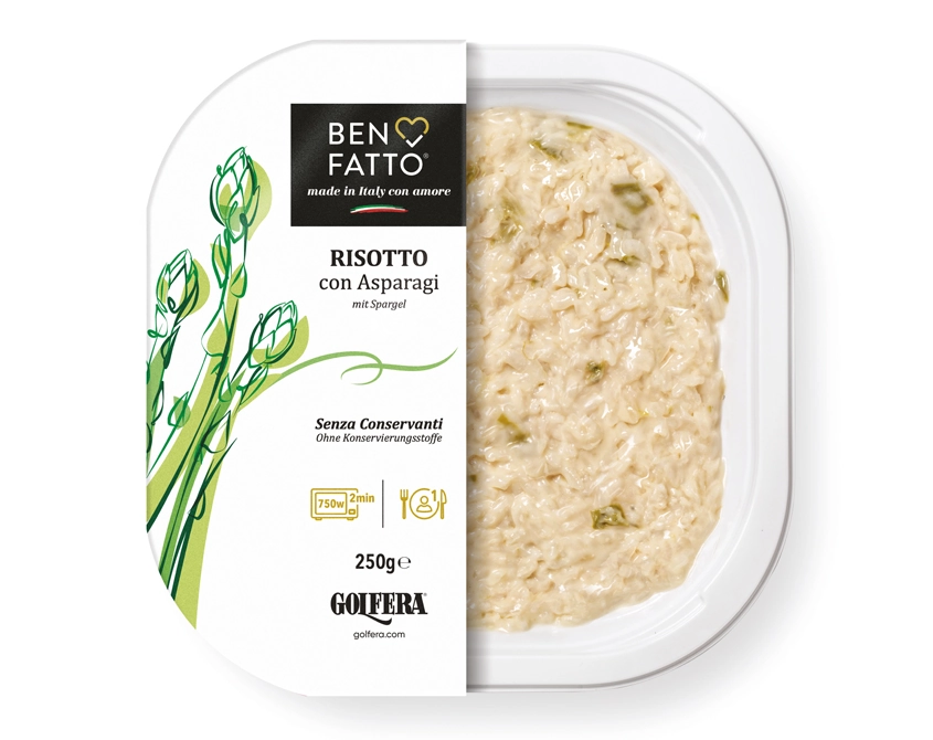 Risotto pronto con asparagi | Piatto pronto vegetariano veloce Ben Fatto