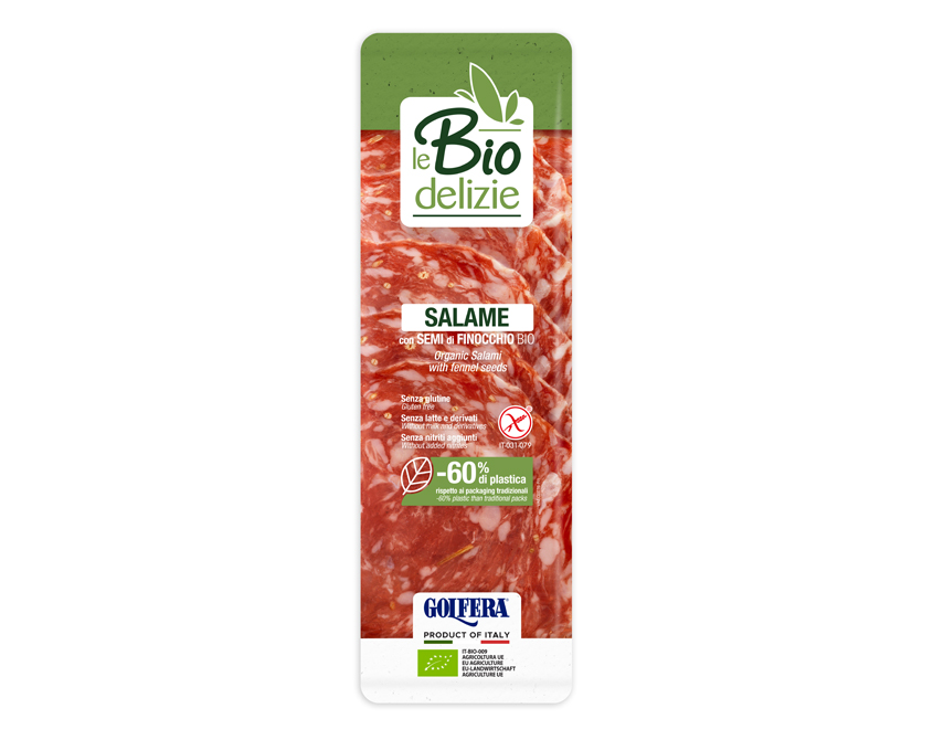 Saucisson au graines de fenouil bio Rotolino 80g - Golfera